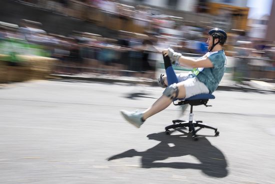 Participant Action During Office Chair Race Editorial Stock Photo ...