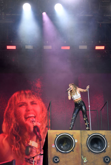 Miley Cyrus Performs On Pyramid Stage Editorial Stock Photo - Stock ...