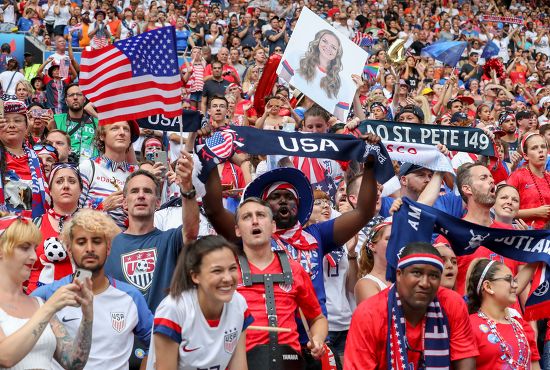 Usa Fans Celebrate Team Usa Win Editorial Stock Photo - Stock Image ...