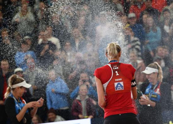 Canadas Sarah Pavan L Champagne Shower Editorial Stock Photo - Stock ...