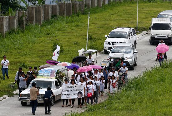 Funeral Procession Threeyearold Myca Ulpina Who Editorial Stock Photo ...