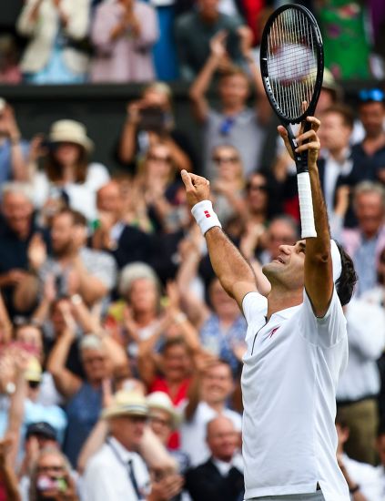 Roger Federer Celebrates Victory His Mens Editorial Stock Photo - Stock ...