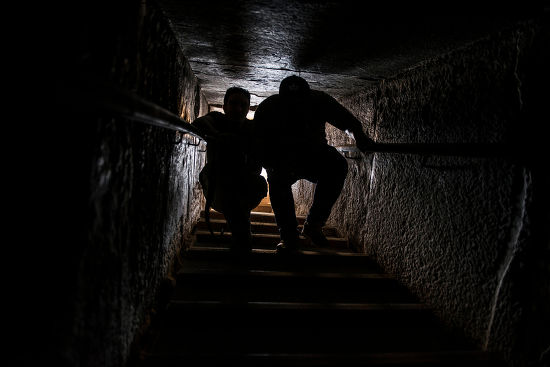 People Walk Through Passage Inside Bent Editorial Stock Photo - Stock ...