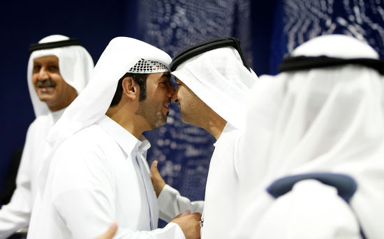 Two Uae Men Greet Each Other Editorial Stock Photo - Stock Image ...