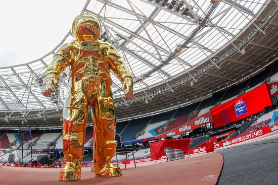 Gold Omega Astronaut Honouring 50th Anniversary Editorial Stock Photo ...