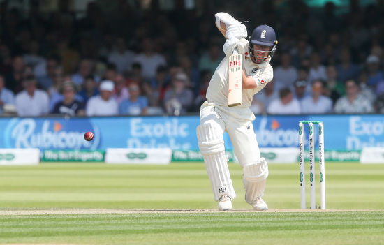 Englands Jack Leach Batting Drives Through Editorial Stock Photo ...