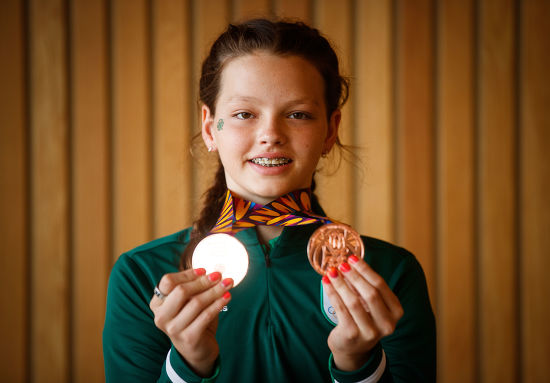 Swimmer Molly Mayne Her Bronze Medals Editorial Stock Photo - Stock ...
