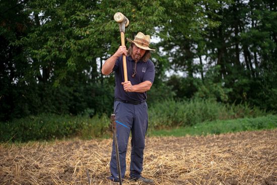 Austrian Pedologist Guenter Aust Hammers Drill Editorial Stock Photo ...