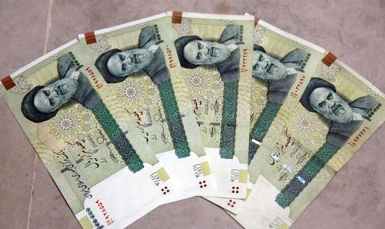 Iranian 100000 Rials Banknotes Seen Tehran Editorial Stock Photo ...