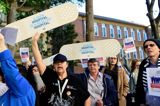 Allied Health Workers Union Members Hold Editorial Stock Photo - Stock ...