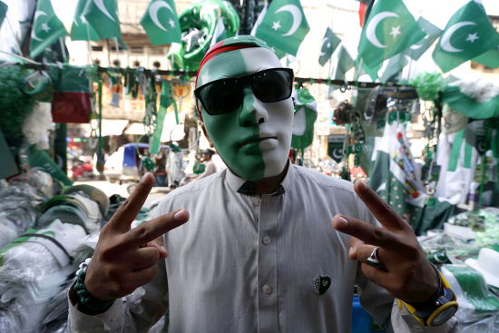 Pakistani Man Wears Mask Colors National Editorial Stock Photo - Stock ...