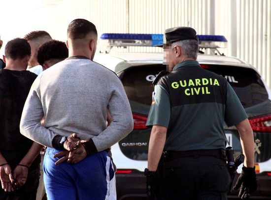Civil Guards Escort Group Eleven Migrants Editorial Stock Photo - Stock ...