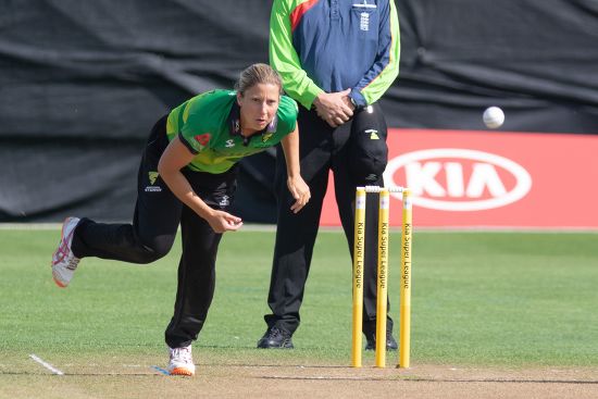 Claire Nicholas Bowling During Womens Cricket Editorial Stock Photo ...