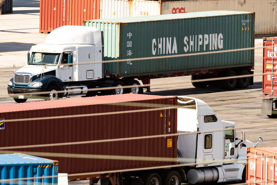 Truck Drives Container Reading China Shipping Editorial Stock Photo ...