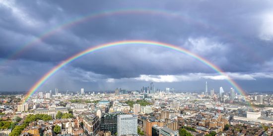 Rainbow Over London On Friday Evening Editorial Stock Photo - Stock ...