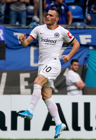 Frankfurts Filip Kostic Celebrates After Scoring Editorial Stock Photo ...