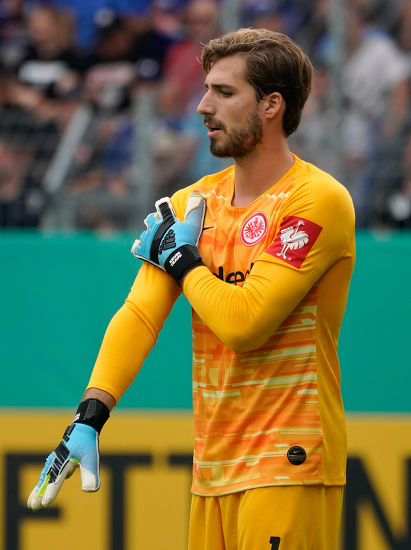 Frankfurts Goalkeeper Kevin Trapp Reacts During Editorial Stock Photo ...