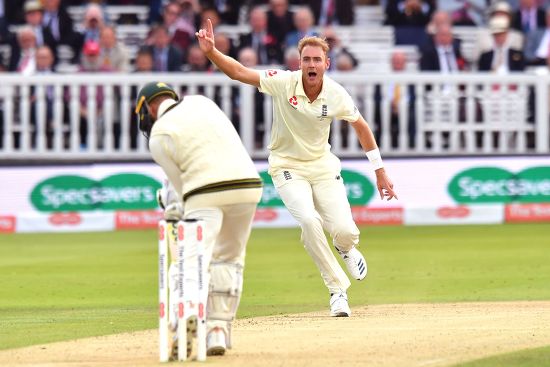 Englands Stuart Broad Celebrates Bowling Out Editorial Stock Photo ...