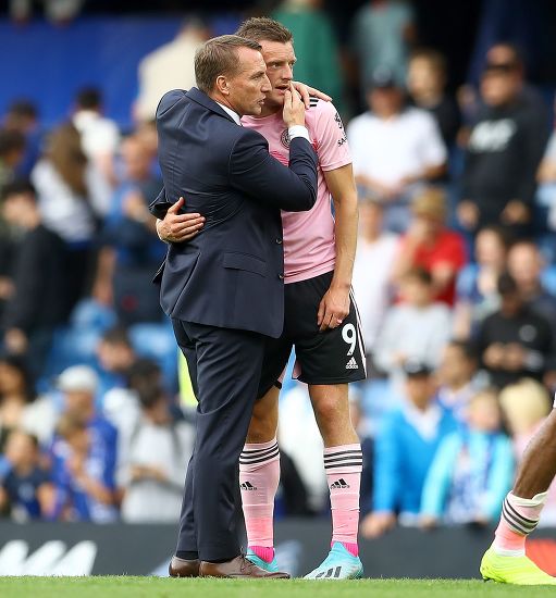 Leicester City Manager Brendan Rodgers Hugs Editorial Stock Photo ...