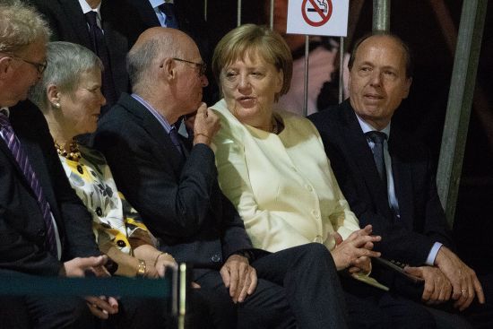 German Chancellor Angela Merkel 2r Speaks Editorial Stock Photo - Stock ...