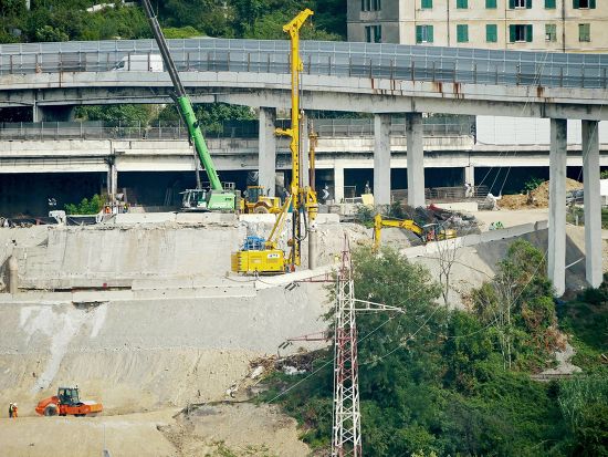 East Site Reconstruction New Bridge Genoa Editorial Stock Photo - Stock ...