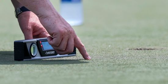 Caddie Checks Level Putting Green During Editorial Stock Photo - Stock ...