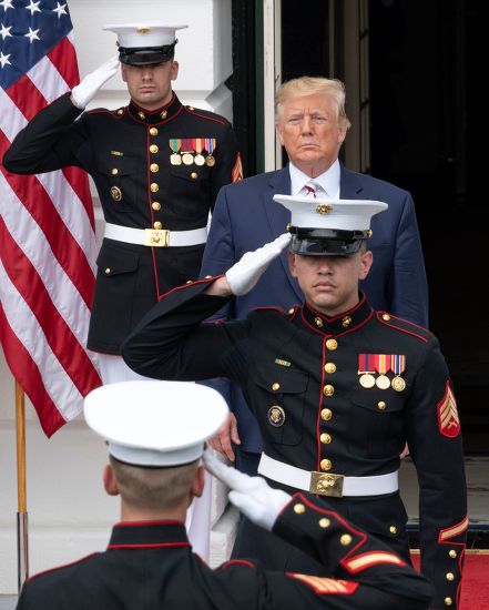Marine Guards Salute United States President Editorial Stock Photo ...