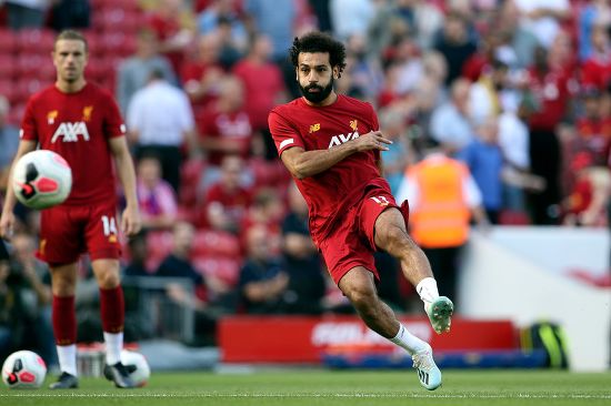 Liverpool Forward Mohamed Salah 11 Warming Editorial Stock Photo ...