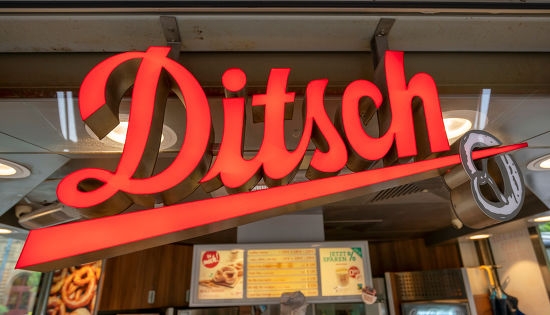 Red Ditsch Logo Seen Pretzels Stand Editorial Stock Photo - Stock Image ...