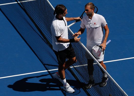 Roger Federer Switzerland Shakes Hands Dan Editorial Stock Photo ...
