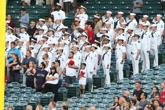 Us Navy Sailers Salute During National Editorial Stock Photo - Stock ...