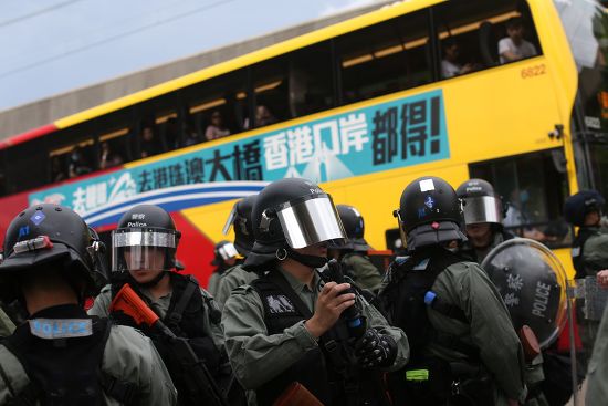 Riot Police Arrive Secure Bus Terminal Editorial Stock Photo - Stock ...