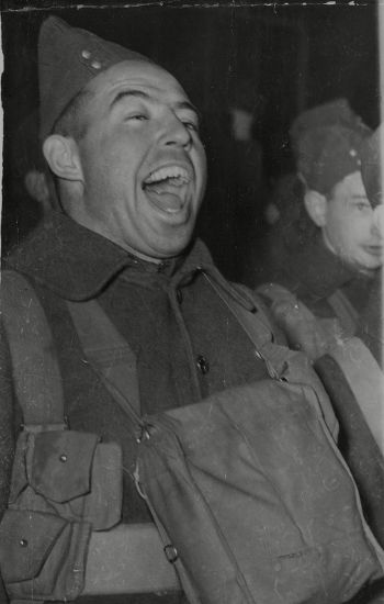 Wwii Britain Picture Shows Laughing Soldier Editorial Stock Photo ...