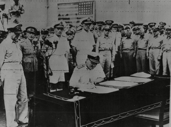 Wwii Japan Surrender Signing Surrender Documents Editorial Stock Photo ...
