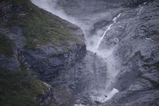 Rocks Falling Down Hillside Below Unstable Editorial Stock Photo ...