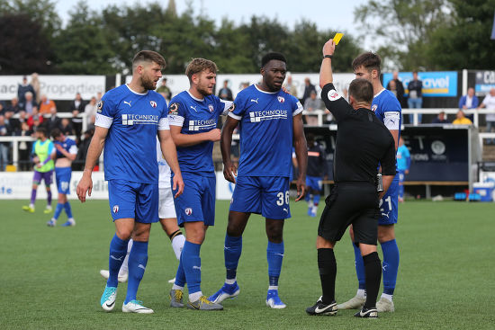 Referee Garreth Rhodes Shows Yellow Card Editorial Stock Photo - Stock ...
