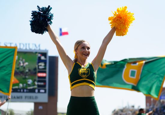 Baylor Bears Cheerleader Celebrates Touchdown During Editorial Stock ...