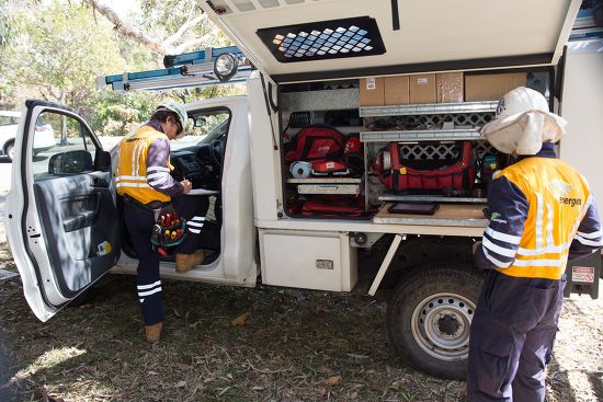 Energex Workers Endeavor Restore Power Areas Editorial Stock Photo ...