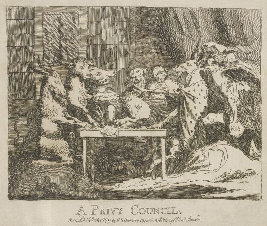 Privy Council 1779 British Political Cartoon - Foto de stock de ...