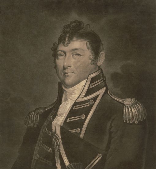Captain Isaac Hull Mezzotint Engraving After Editorial Stock Photo ...