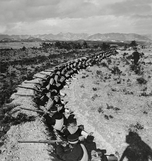 Japanese Soldiers Entrenched Position Manchuria During Editorial Stock ...