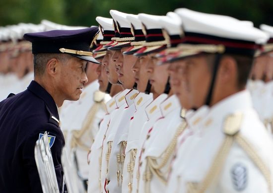 Japan Selfdefense Force Jsdf Officer Inspects Editorial Stock Photo ...