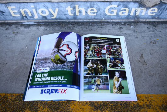 Screwfix Branding Match Day Programme Editorial Stock Photo - Stock ...