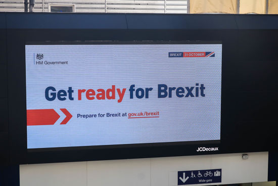 Get Ready Brexit Electronic Advertisement Waterloo Editorial Stock ...