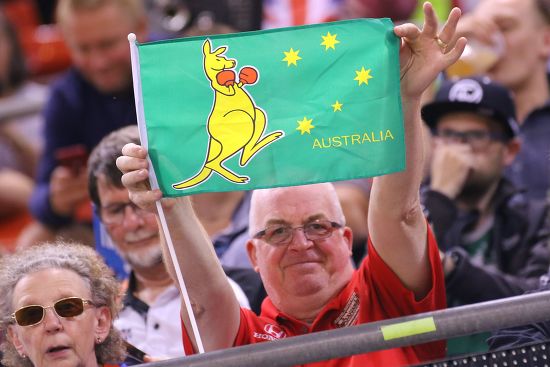 Fan Displays Australian Themed Flag During Editorial Stock Photo ...