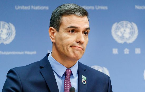 Spains Prime Minister Pedro Sanchez Talks Editorial Stock Photo - Stock ...