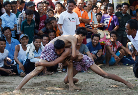 Cambodian Wrestlers Fight During Match That Editorial Stock Photo ...