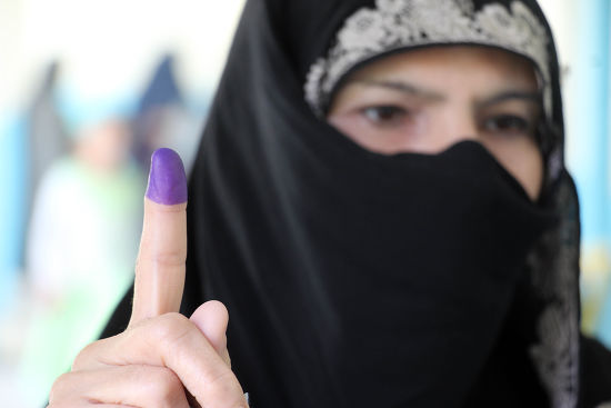 Afghan Woman Shows Her Finger Marked Editorial Stock Photo - Stock ...