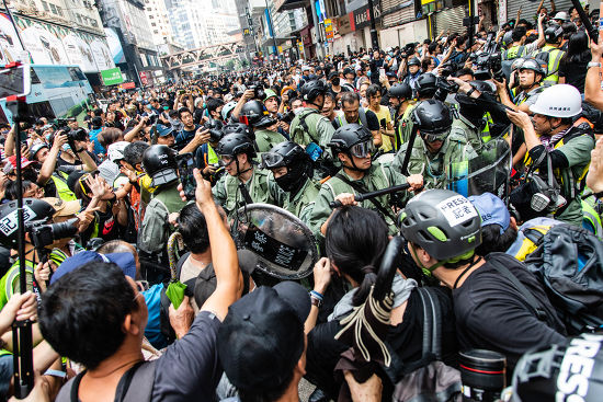 Riot Police Surrounded By Citizens Reporters Editorial Stock Photo ...