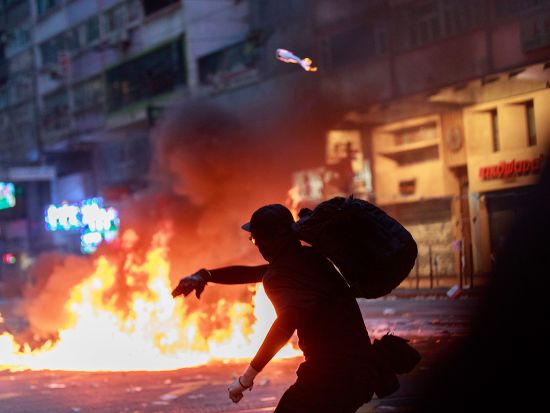 Protester Sets Street On Fire Stop Editorial Stock Photo - Stock Image ...